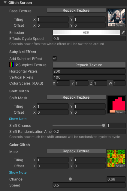 Glitch Screen Shader - Docs